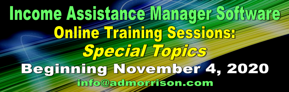 Income Assistance Manager Software Online Training Sessions Beginning ...
