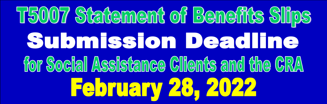 It's Time to Issue T5007 Statement of Benefits Slips : A.D. Morrison ...