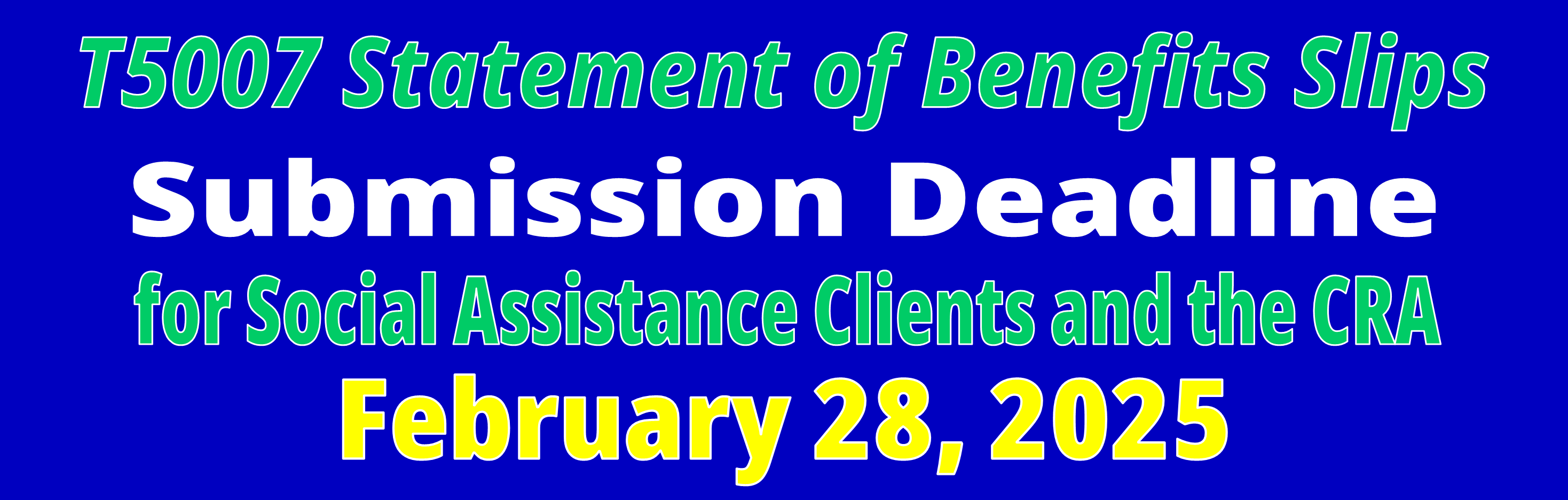 It's Time to Issue T5007 Slips : A.D. Morrison & Associates Ltd.
